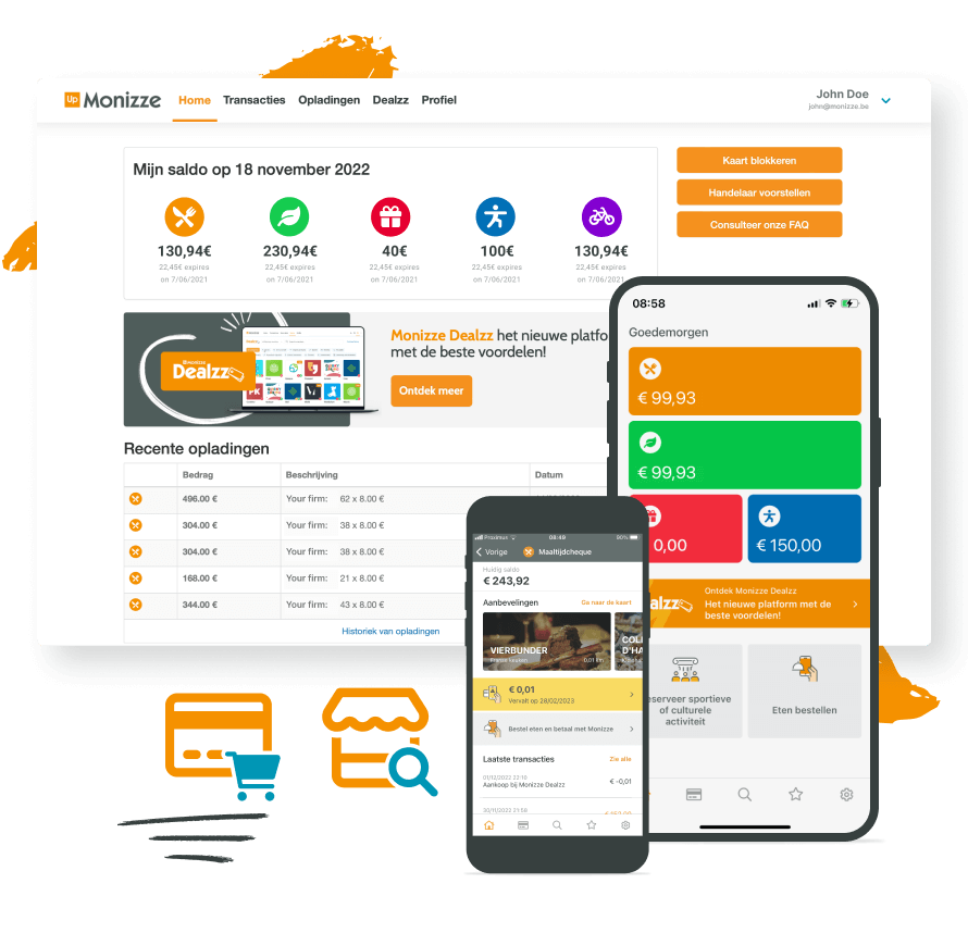 Waar kan ik mijn elektronische cadeaucheques van Monizze gebruiken?