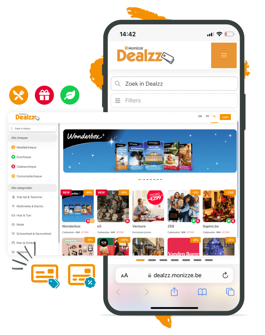 Waar kan ik mijn elektronische maaltijdcheques van Monizze gebruiken?