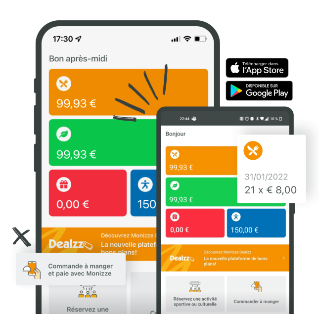 L'app Monizze vous facilite la vie! Téléchargez-la en un clic.