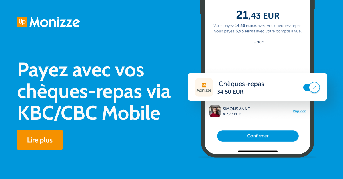 Payez avec vos chèques-repas via KBC Mobile et CBC Mobile